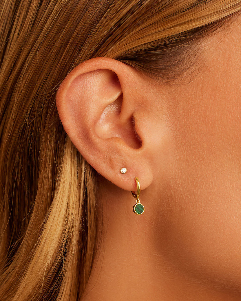 Rose Marble Coin Huggies – gorjana